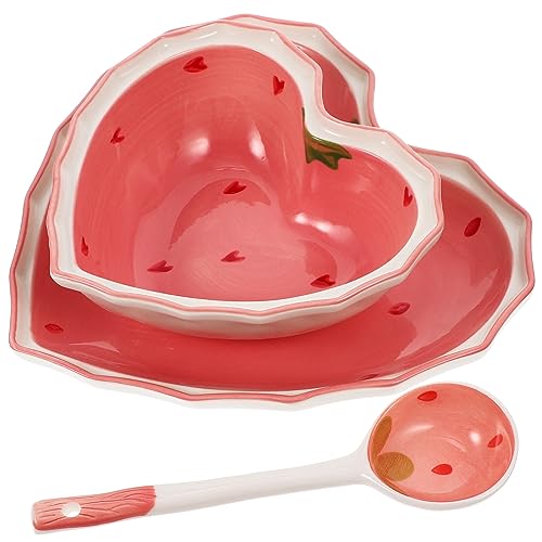 1 Set bowl spoon plate set holiday dessert bowls ceramic food spoon rice spoon prep bowl ceramic plate ceramic bowl plate soup bowl fruits tray dip bowls food plate ceramics salad