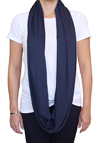 2pk LK Baby Infinity Nursing Scarf Breastfeeding Cover Ultra Soft (Grey/Navy)