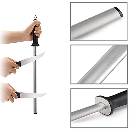 10 InchKnife Sharpener Rod, Professional Knife Sharpening Steel Honing Steel Tool for Home Hotel Restaurant Kitchen
