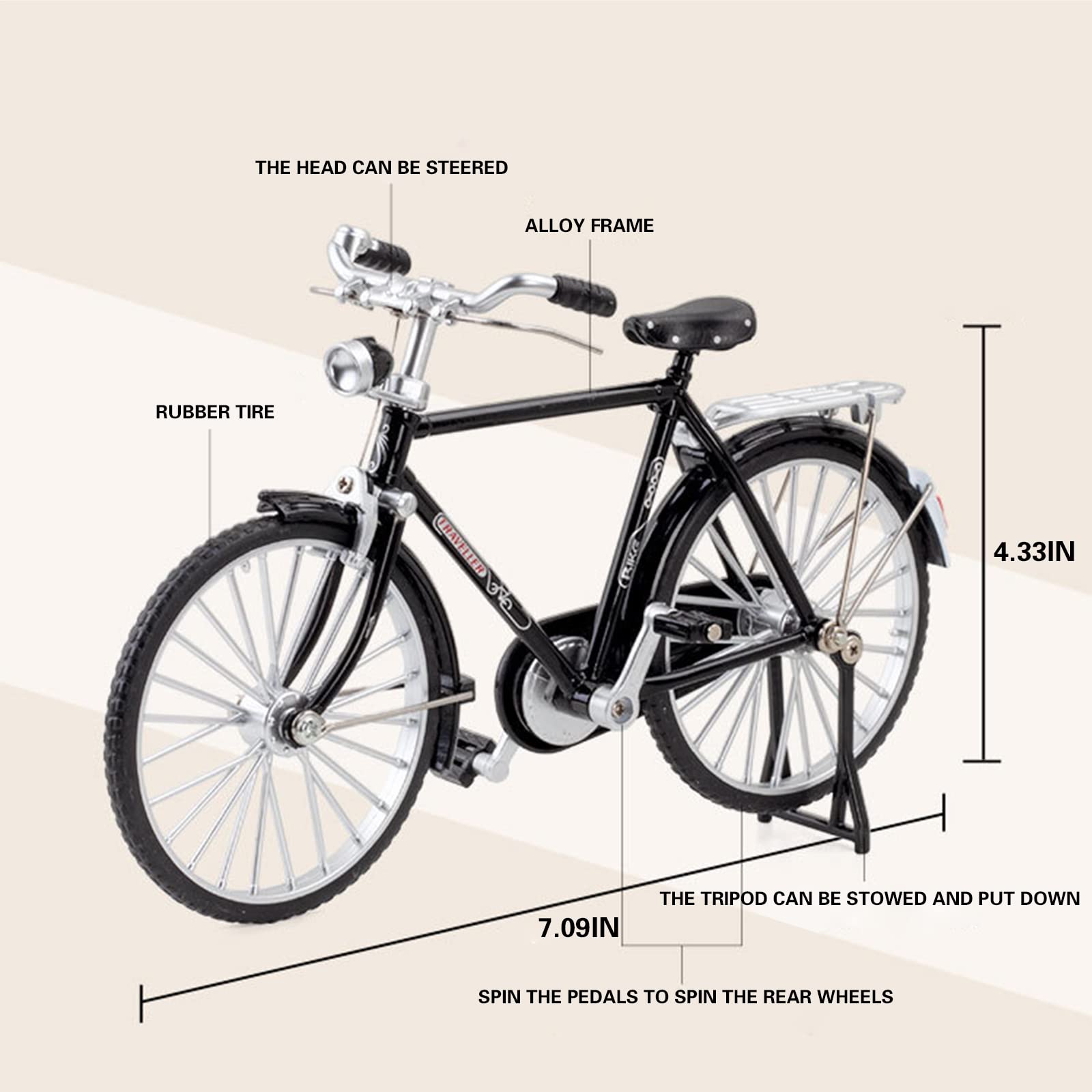 1:10 Retro Bicycles, Alloy Mini Bicycles, Miniature Bicycle Models, Finger Bicycles, Suitable for Collection and Bookshelf Display, from Daughter/Son