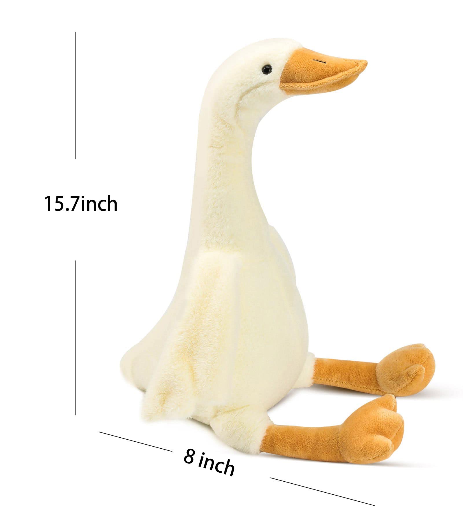 14" Swan Stuffed Animal, Soft Smooth Goose Plush Stuff Toy Gifts for Child Boys Girls (White)