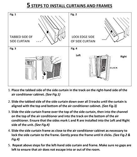 1 Pair Window Air Conditioner Side Curtains Screen Accordion L&R (Haier AC-6100-73)