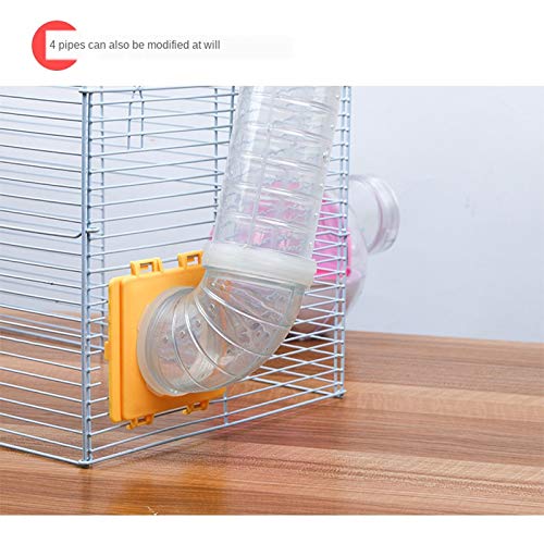 2 Set Small Animals Hamster Tunnel Cage Cover with Ventilation Holes External Pipe Interface Fitting Connection Board Tube Connector Stretch Resistant Inner Diameter 2.17 inch