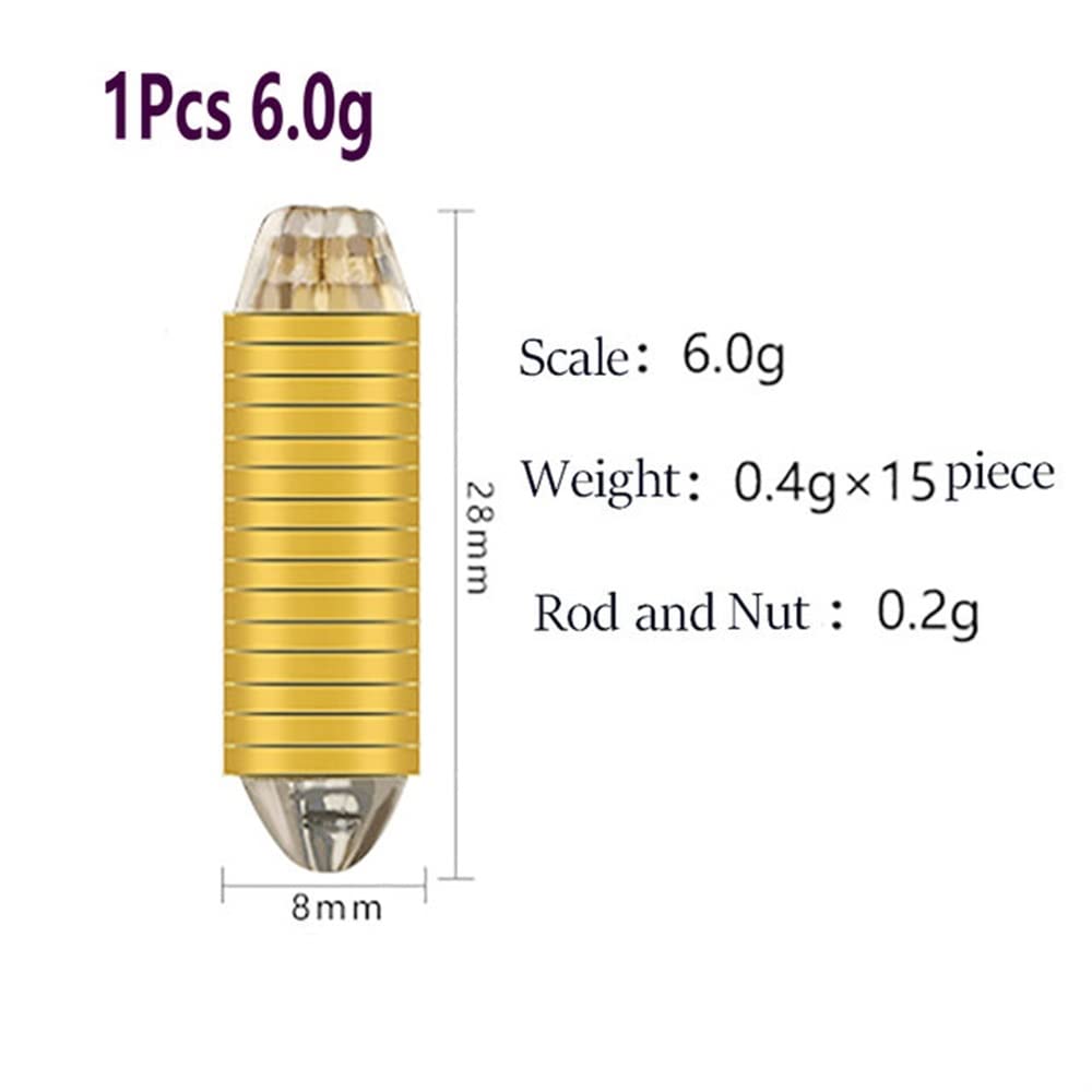 1-3 Pack Weight Variable Loading Lead Fishing Sinks Weighted Lead Fishing Sinks Fishing Tools (Color : 6.0g 1pcs)