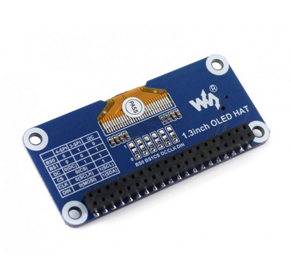 1.3 inch OLED Display HAT for Raspberry Pi 2B/3B/4B/Zero/Zero W Jetson Nano 128x64 Pixels SPI/I2C Interface @XYGStudy