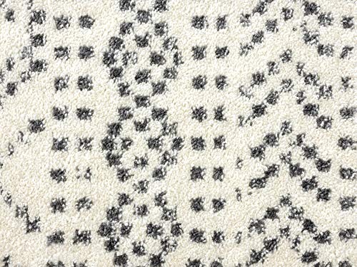 Abani Rustic Grey & Ivory Classic Area Rug, Moroccan Design Medallion Symmetrical 6' x 9' Living Room Carpet Rugs
