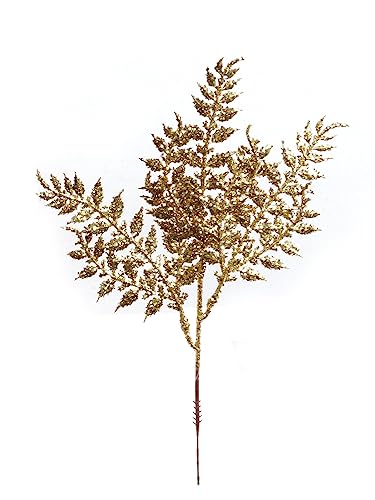 10" Gold Glitter Ash Spray - Pack of 24 - Sparkling Decorative Foliage for Crafts and Events