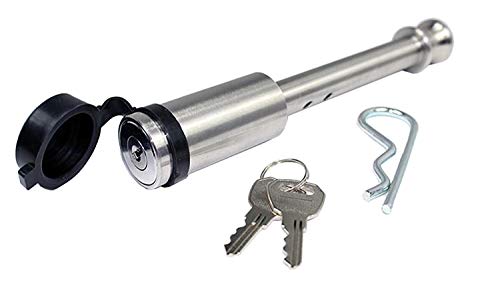 2 Pack - Bulletproof Stainless Steel Trailer Hitch Locking Pin with Weather Resistant Rubber Cap / 5/8" Diameter / Universal Fit