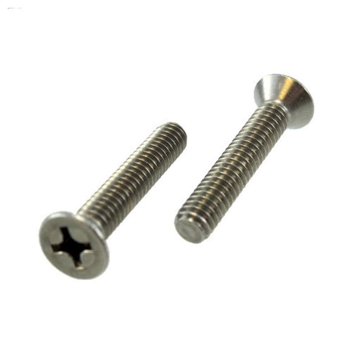 10/24 X 2" Stainless Steel Flat Head Phillips Machine Screws (Pack of 12)