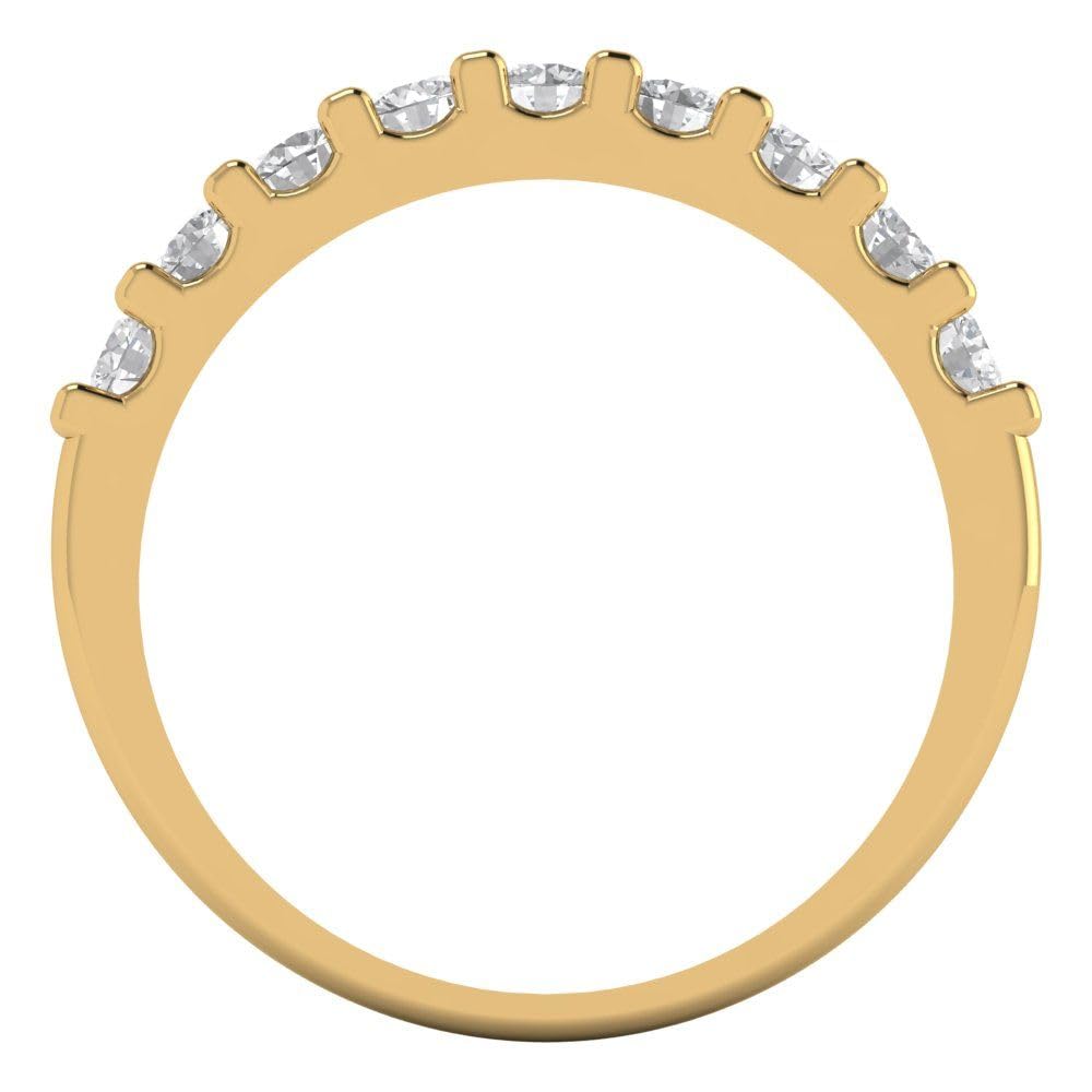 1.81 ct Round Cut Clear Simulated Diamond 14k Yellow Gold Stackable Wedding Engagement Designer Anniversary Ring Band Sz 11