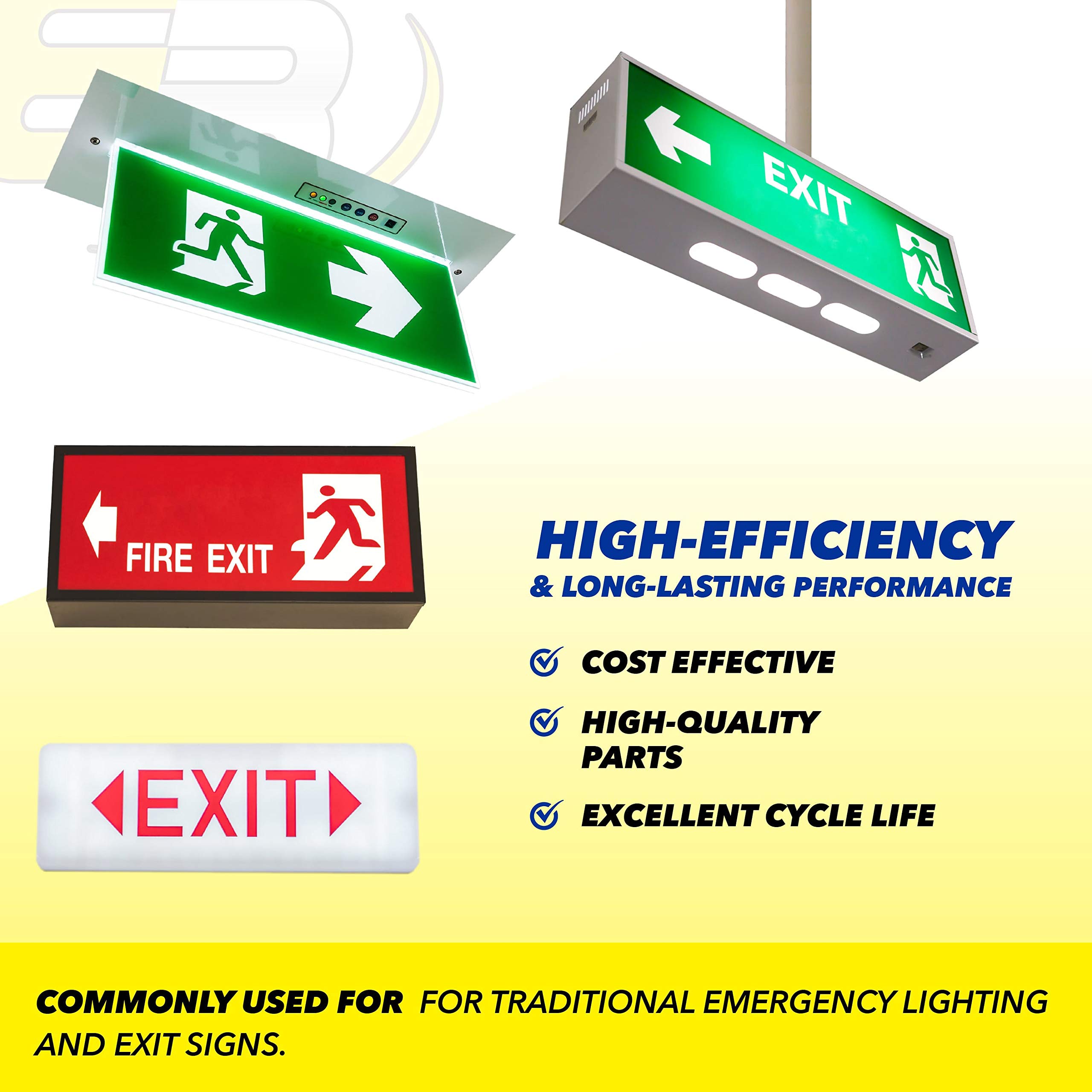 1.2V 1200mAh Emergency-Lighting Exit Sign Battery, Replaces Lithonia ELB1210N, ELB1P201N, ELB1P201N2, and ELB1P2901N