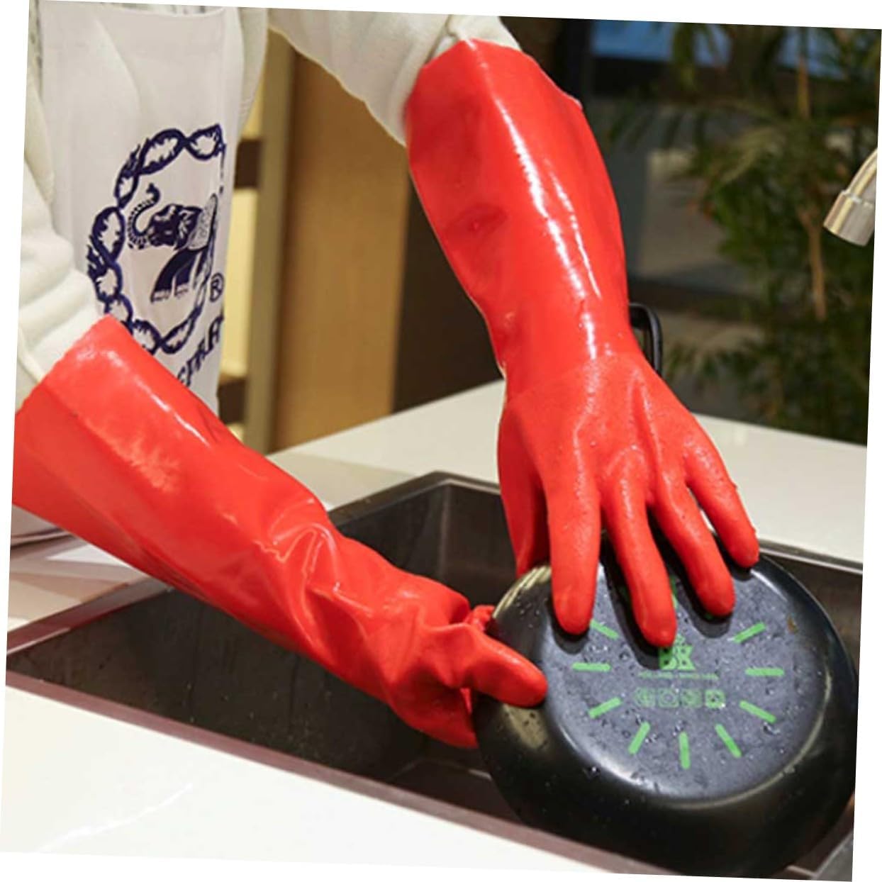 1 Pair gloves for cleaning latex gloves kitchen cleaning gloves housework gloves non-slip gloves thicken
