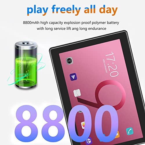 10.1inch Tablet Computer 10 Core Core Processor Dual Card Android Ultra-Thin 1280 * 800 HD IPS Screen Wi-Fi Bluetooth Tablet PC SIM Communication Function for Learning Game (Gray)