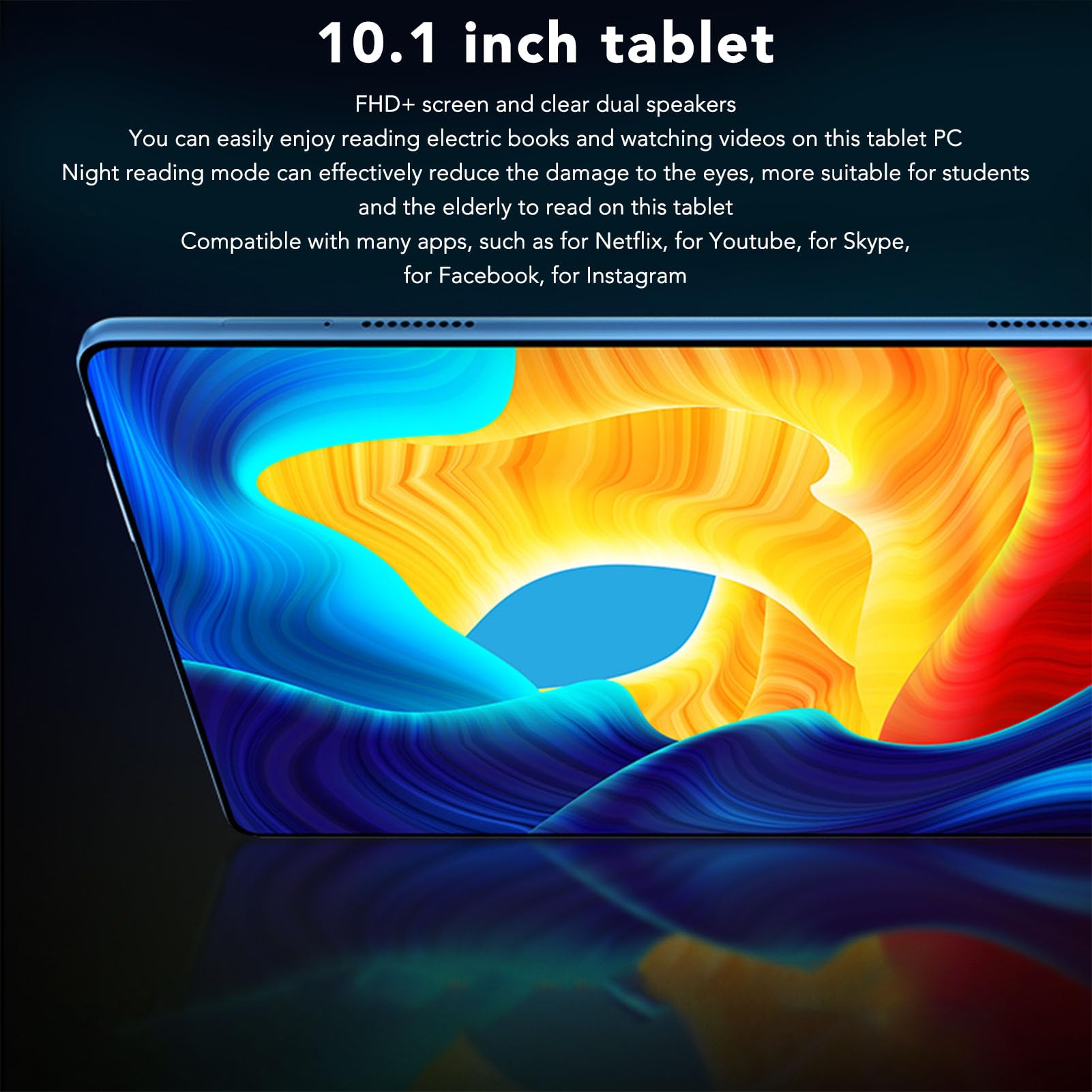 10.1 Inch Android 12 Tablet, 2 in 1 Tablet, Octa Core CPU, 8GB RAM 256GB ROM, FHD Touch Screen, 16MP Camera, 2.4G/5G WiFi, BT5.0, 7000mah, Tablet PC with Case, Keyboard and Mouse