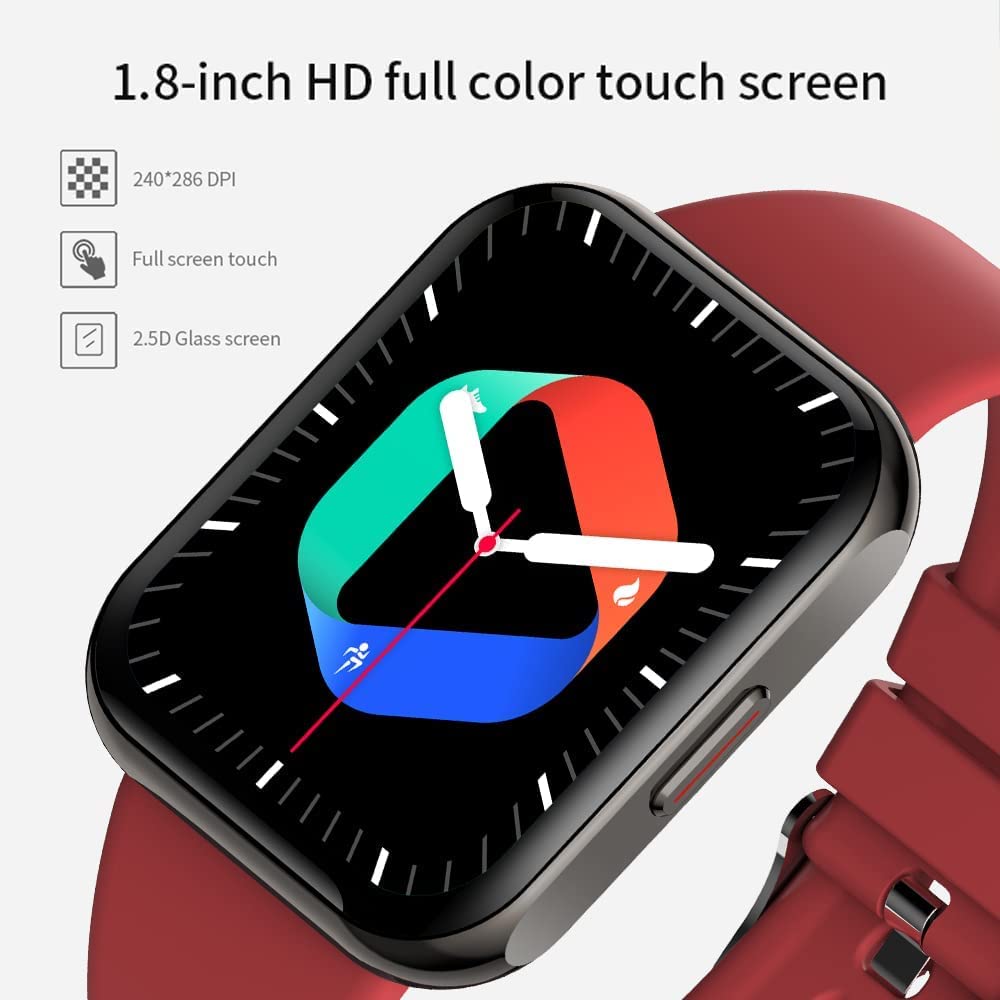 1.8" Smart Watches for Men Women Full Touchscreen Waterproof Smartwatch with Sports Activity Calorie Steps Counter Fitness Tracker for Android iOS