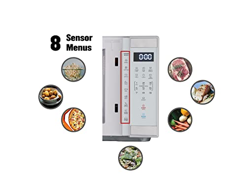 1.1 Cu. ft. 1000 W Mid Size Microwave Oven, 1000W, White Stainless Steel