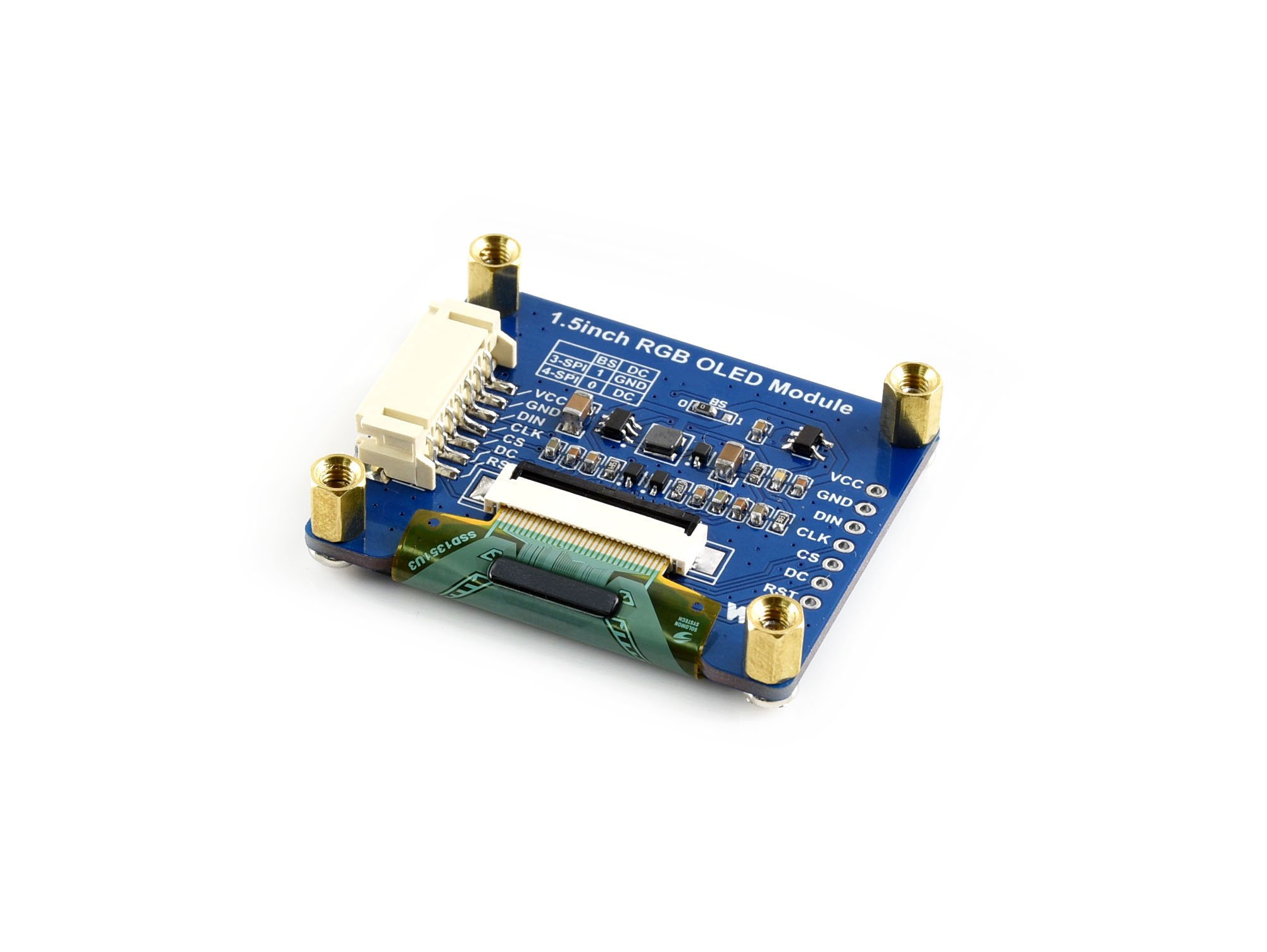1.5inch RGB OLED Display Module 128x128 16-bit High Color SPI Interface SSD1351 Driver for Raspberry Pi/Jetson Nano Examples Provided