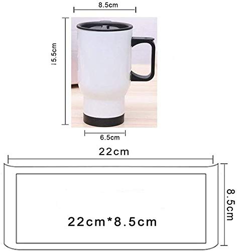 1 piece Stainless Blank Travel Mug white for Sublimation Dye Thermal Heat Press Transfer Coated 14 ounces