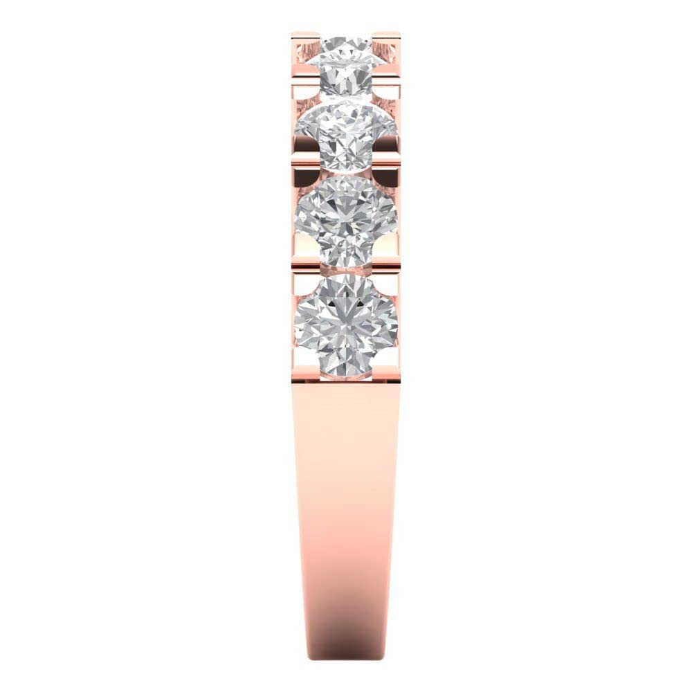 1.44 ct Brilliant Round Cut Clear ZIron 14k Rose Gold Stackable Wedding Engagement Designer Anniversary Ring Band Sz 11