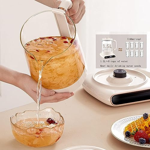 1.5L Electric Kettle Temperature Control Kettle Multi-Function Health Pot Teapot Flower Teapot Automatic Multi-Function Thickened Household Glass Pot Mute Boiling Water A,1.5L
