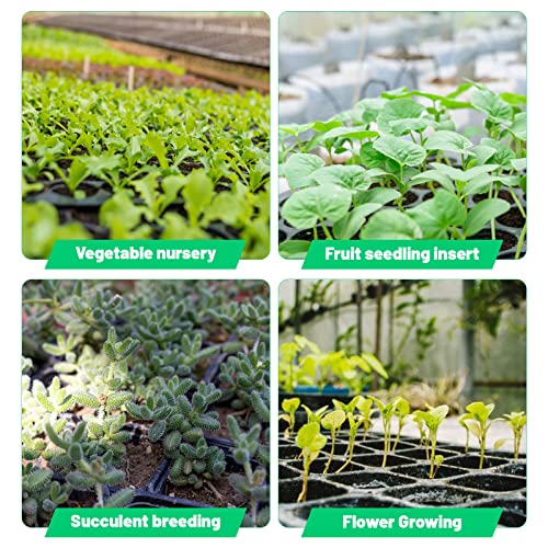 10 Pack Thick Durable 72 Cell Seed Starter Tray, 1.5inch Deep Seed Starter Kit, Gardening Germination Plastic Trays with Drain Holes Reusable Plant Grow Plug Propagation