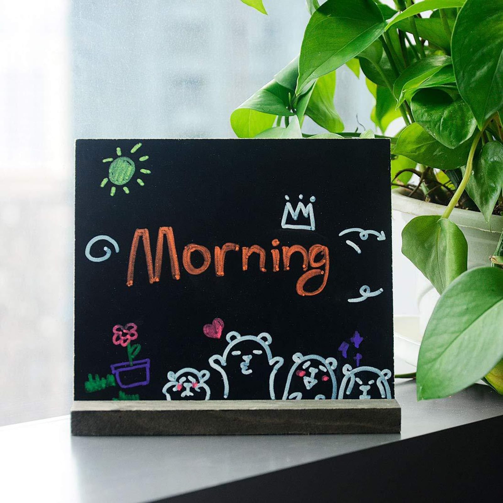 1 Set Chalkboard Signs with Stable Base Mini Chalkboard Signs with Stand Wooden Chalkboard Signs Easy Writing Detachable Mini Blackboard for Desktop Wedding Message Board Party Table Number Home Stor