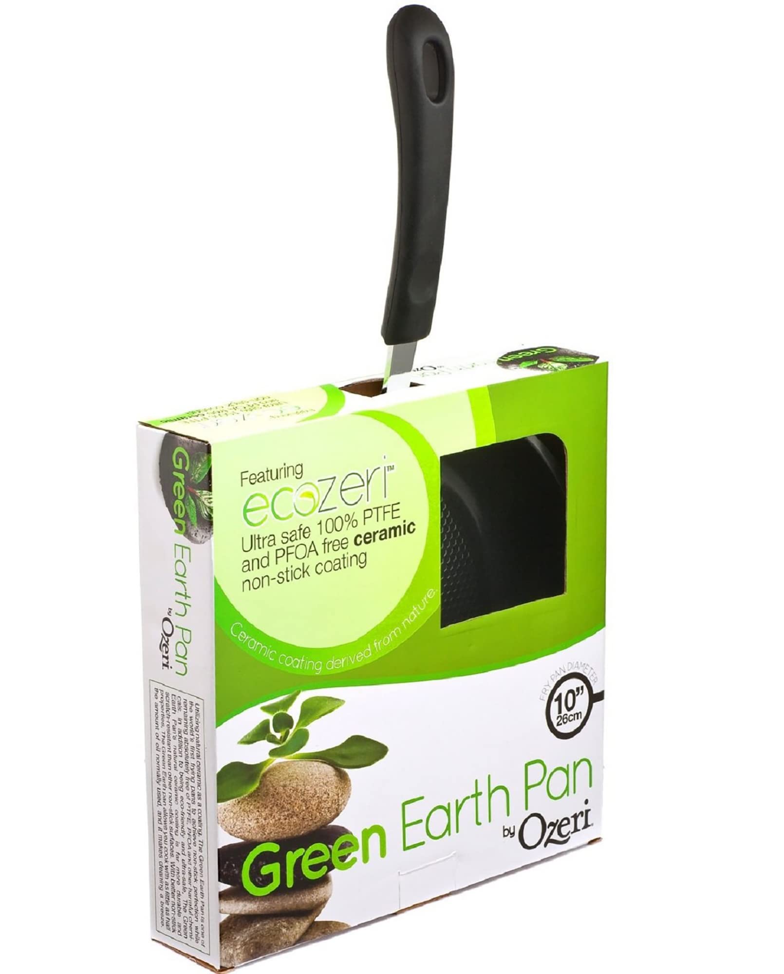 10" Green Ceramic Frying Pan by Ozeri – 100% PTFE, PFAS, APEO, GenX, NMP and NEP-Free German-Made Coating