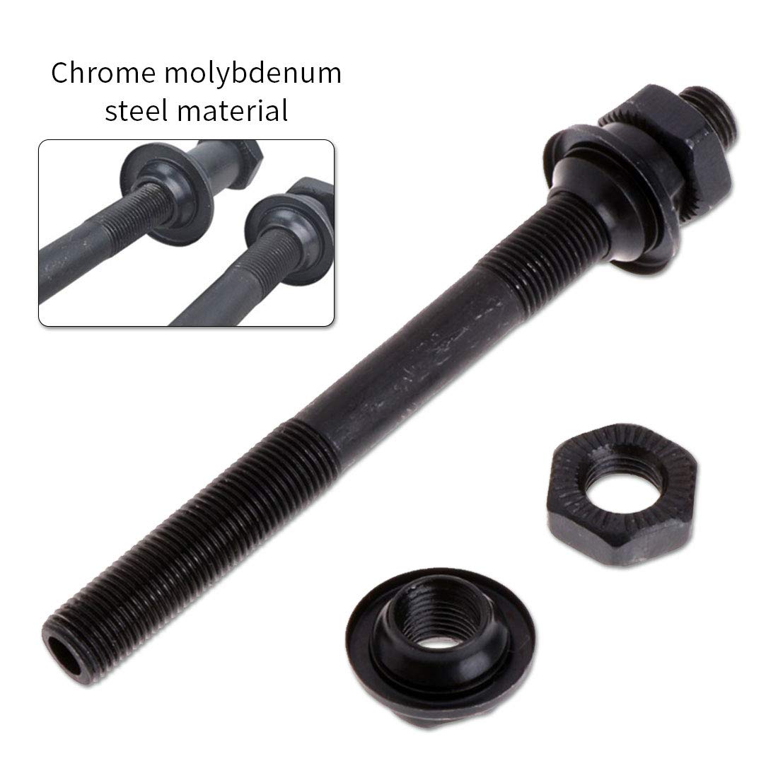 1 Pair Durable Steel Axles Hollow MTB Quick Release Shaft Hollow Hub Shaft Front and Rear Axle for Mountain MTB Bike(Black)