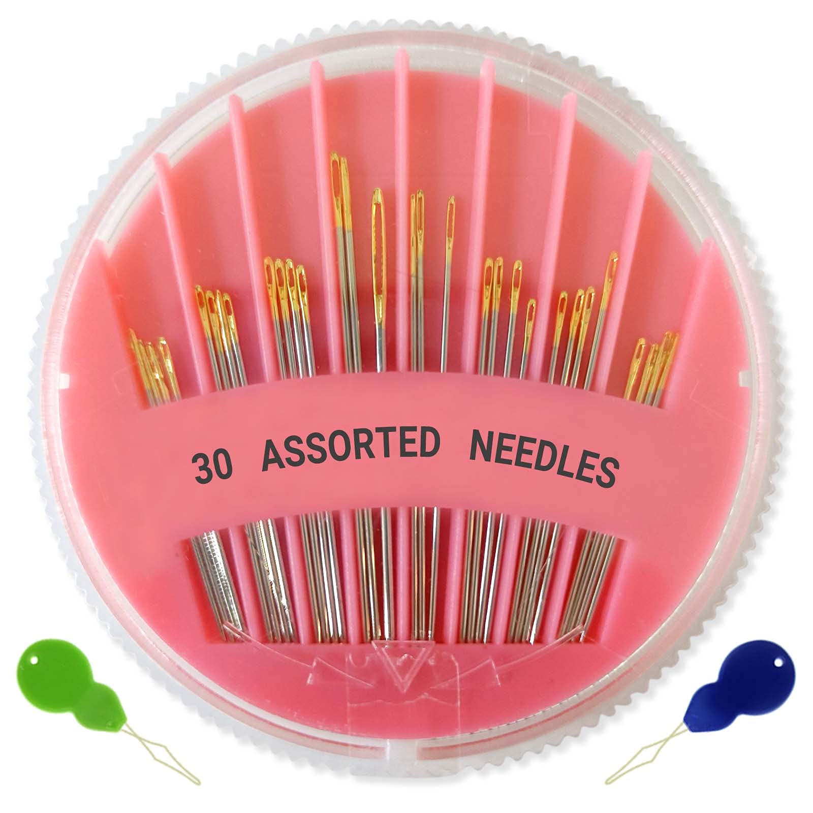 30 Pack Premium Hand Sewing Needles, 6 Sizes Assorted Sewing Needles for Handsewing Large Eye Stitching Needles for Sewing Repair Embroidery Needles Sewing Sharp Needles (1)