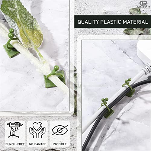 110Pcs Wall Plants Climber Vine Sticky Wall Clips Green 3 Different Size Wall Fixture Clips | Plant Fixture Cable Clips Self-Adhesive Plant Clips Fixing Hook Wall Vine Supports Traction Wall Clip