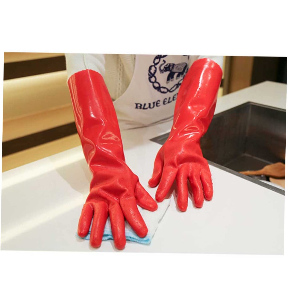 1 Pair gloves for cleaning latex gloves kitchen cleaning gloves housework gloves non-slip gloves thicken