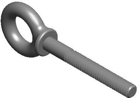 1/2-13 x 2" Lg. Shank, I.D.=1", Cap.=2,200 lbs, Eyebolt, Partially Th'd. Shank, Shoulder (1 Each)