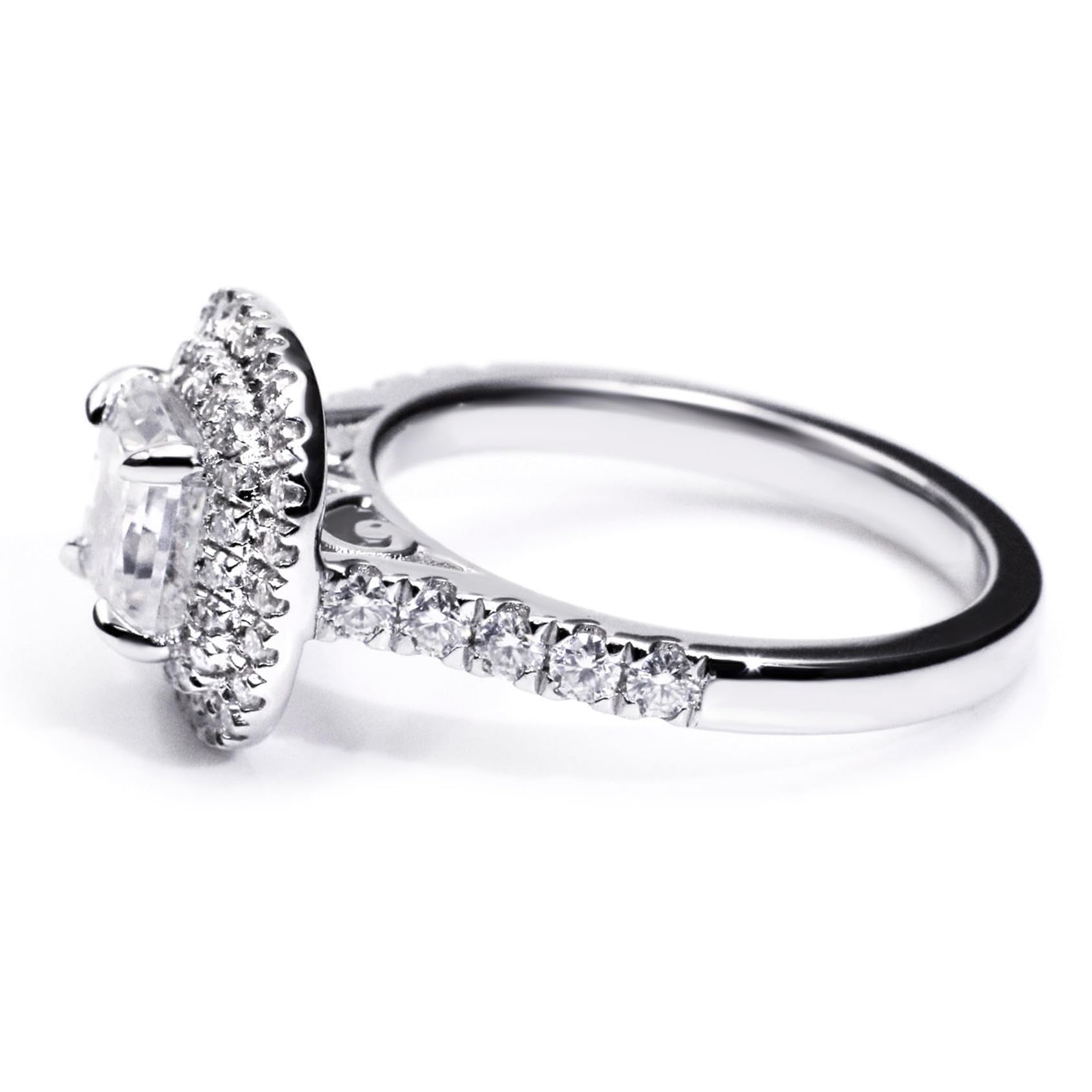 1.6Ct Moissanite Engagement Ring, 18K Real Gold Plated, Moissanite
