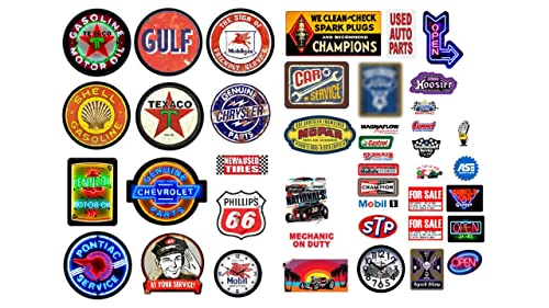 1/10 RC Rock Crawler - 43 Piece Scale Garage Sign Decals - 1:10 Scale Accessory Diorama
