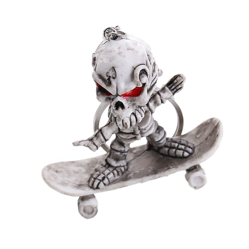 1 pc Halloween Skull Keychain Rubber Skeleton Hanging Pendant Fashion Skateboard Skull Handbag Car Keyring Decor
