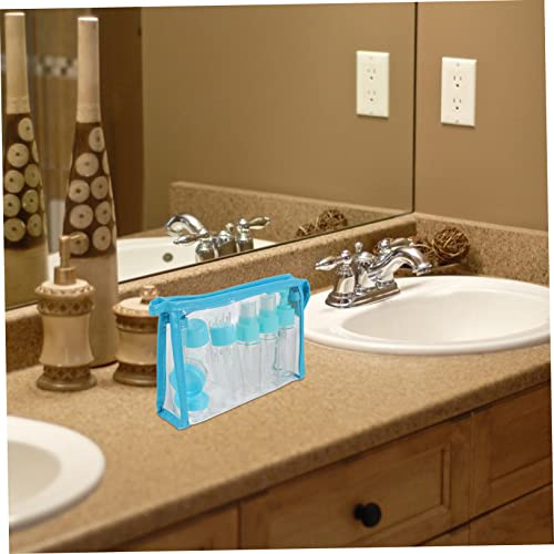 1 Set Toiletry Tools Bottles Cosmetic Holder Blends Shampoo Makeup Up Make Cosmetics and Reusable Blue Containers Essential Travel Kit Refillable Cream Size Product Lotion Soap