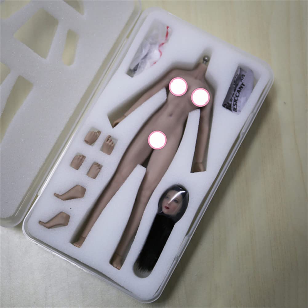 1/12 Scale Female Seamless Super Flexible Action Figure Body with Head Sculpt White Skin 6inch Model Full Set Dolls Toys (T01A)