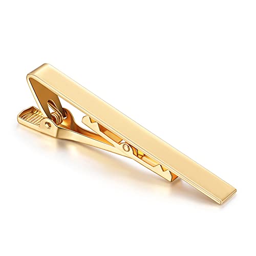 1-3 Pcs Tie Clips for Men Tie Bar Clip Set for Regular Ties Necktie Suitable for Wedding Business Tie Pin Clips-gold long