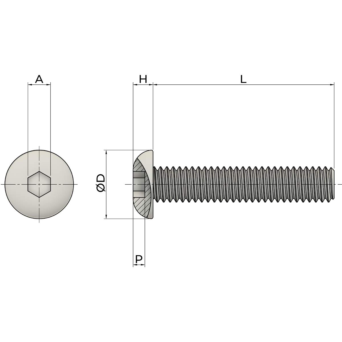 100 Pcs M4-0.70 x 6mm Button Head Socket Cap Bolts Screws, 18-8 Stainless Steel, Allen Hex Drive, ISO 7380, by Fullerkreg,Come in a Plastic Case