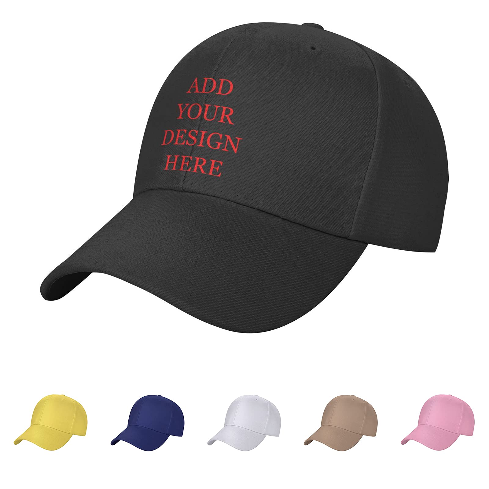 1-30 PCS Custom Hats for Men Design Your Own Personalized Text Photo Logo Fitted Baseball Hat Unisex Snapback (Black)