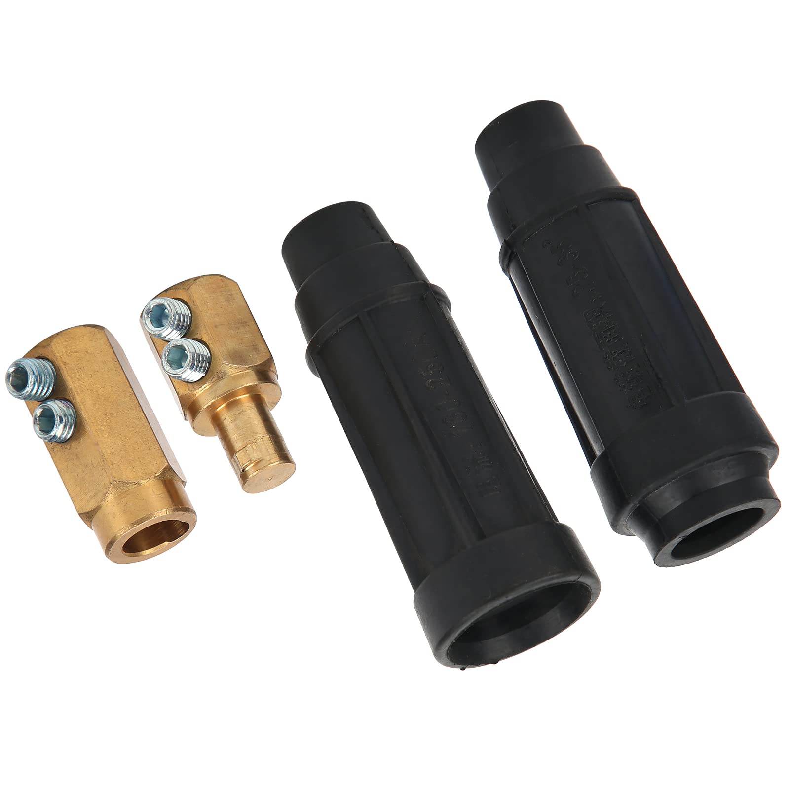 1 Set Welding Cable Connector, 250A Dinse35 Quick Disconnects, Welder Wire Extension Plug Socket for 25-35mm² (2-3AWG) Cable