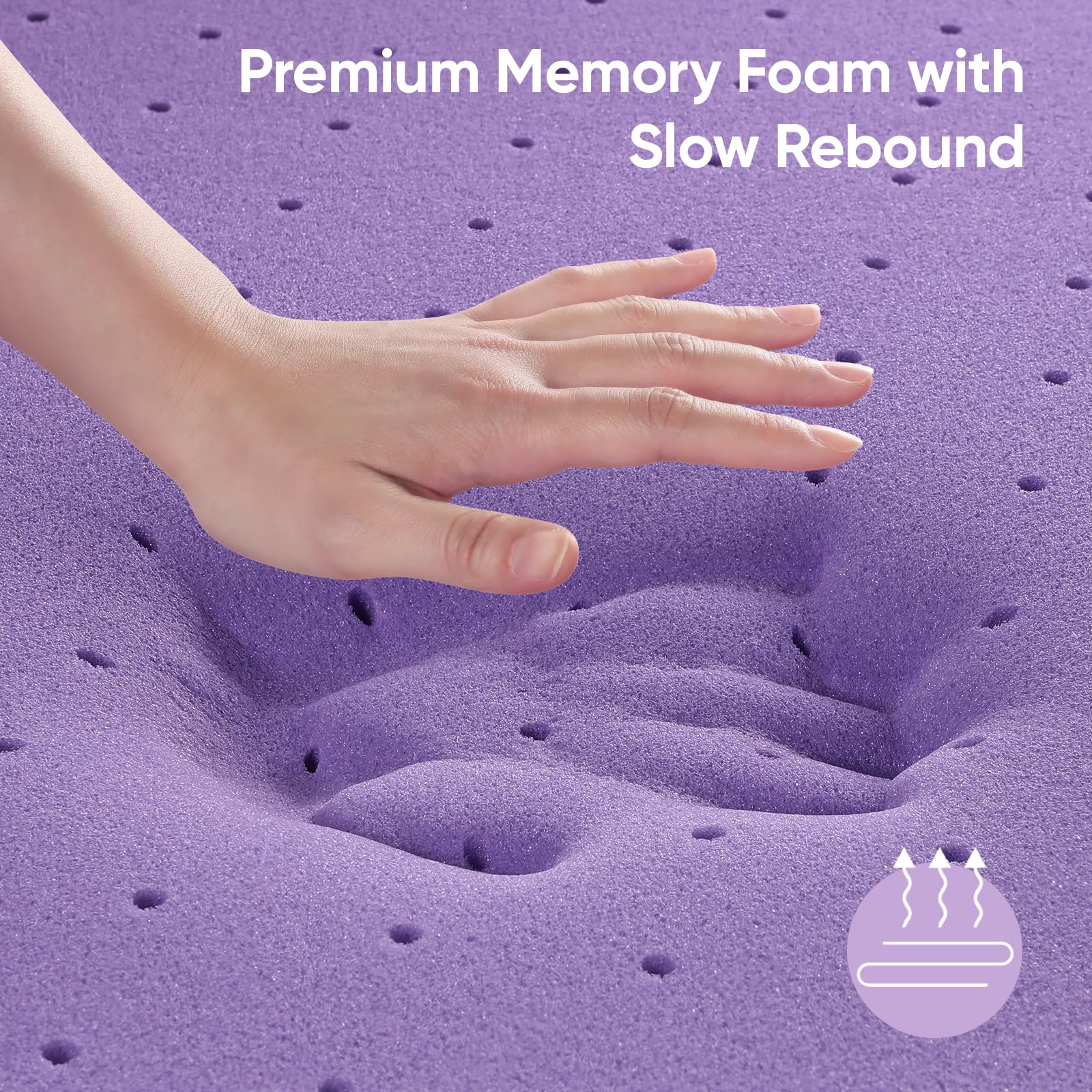 1.9 inch Twin (39"x75") Gel Memory Foam Mattress Topper Ventilated Soft Mattress Pad, Bed Topper, CertiPUR-US Certified, Twin Size