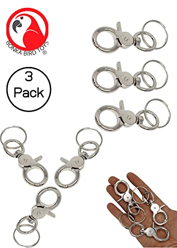 1321 Pack 3 Key, Claw, Feeding, Door, Cage, Lock, Chain, Ring, Bonka Bird Toys, Craft, Clip, Parrot, Hanging, Dog, cat, Parrot, Conure, Accessory, Part