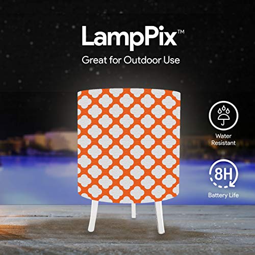 5x7 Inch LED Desk Lamp - Light Orange Clover Custom Canvas Printed Table Light 16 Colors - 5 Level Dimmer - 4 Lighting Effects - Rechargeable Light - Remote Control. by LampPix Made in The USA.