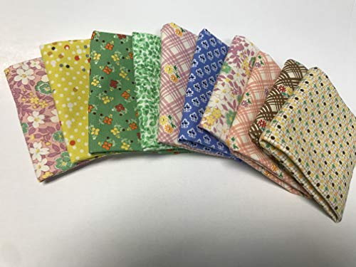 10 Fat Quarters - 1930's -1950's Reproduction Feed Sack Small Scale Floral Depression Era Vintage-Look Flowers Storybook Whimsical Nostalgia Prints Field's Fabrics Assorted Fat Quarter Bundle M229.02
