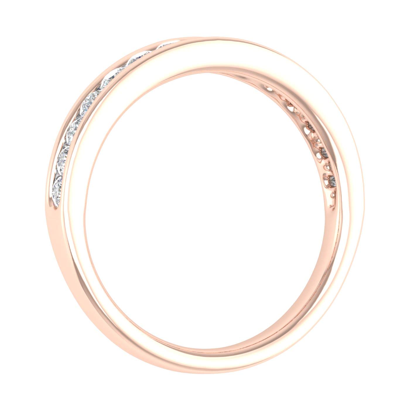 1/2 Carat Channel Set Diamond Wedding Band Ring in 14K Rose Gold (Ring Size 7)