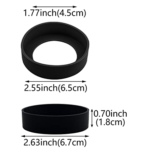 10 Pack 65mm Silicone Coasters Rubber Bottoms Tumblers Sleeve Water Bottle Bumpers Insulation Mat Non-Slip Cup Mug Coaster (Black + White)