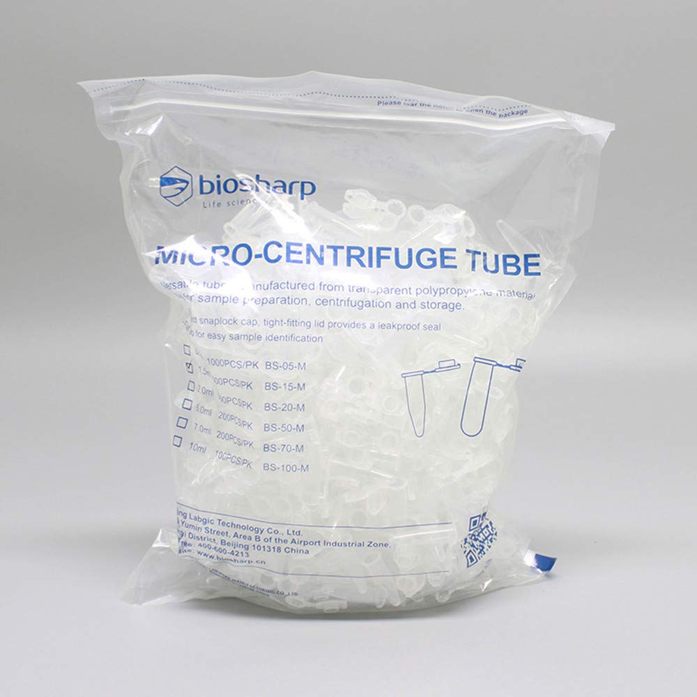 1.5ml Microcentrifuge Tube with Graduated, PP Materia (Pack of 500)