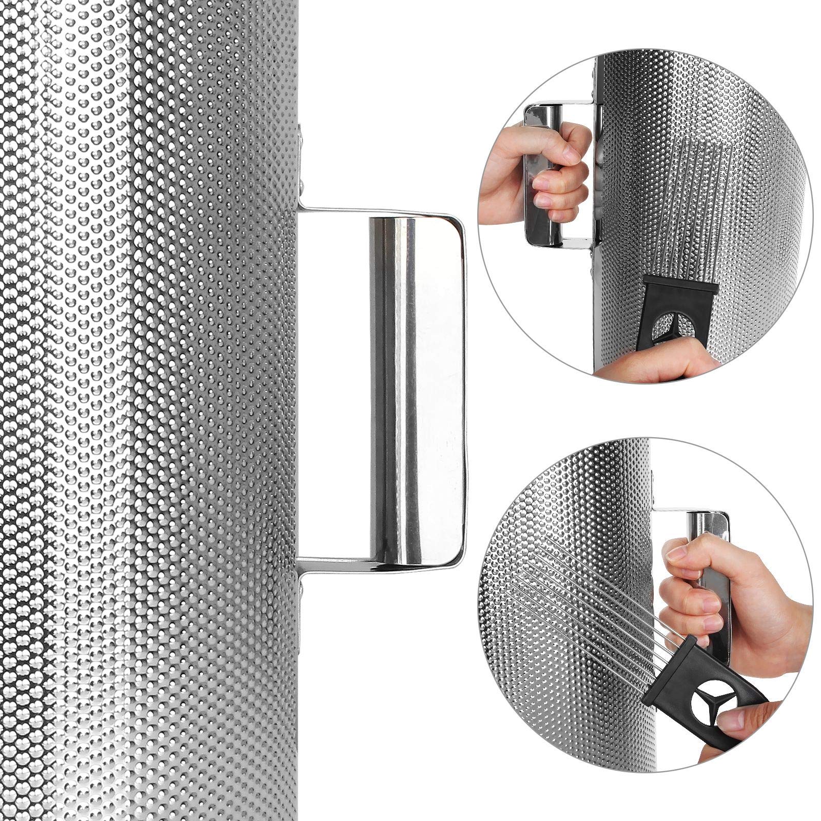 12" x 6" Stainless Steel Guiro Instrument Latin Percussion Metal Guiro Shaker with Scraper Percussion Instrument