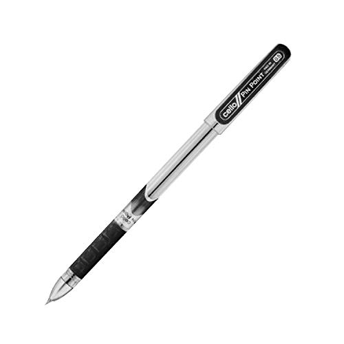 10 X Cello Pinpoint Fine Write Ball Point Pen Black Ink 0.5 Mm Tip by Cello Pinpoint